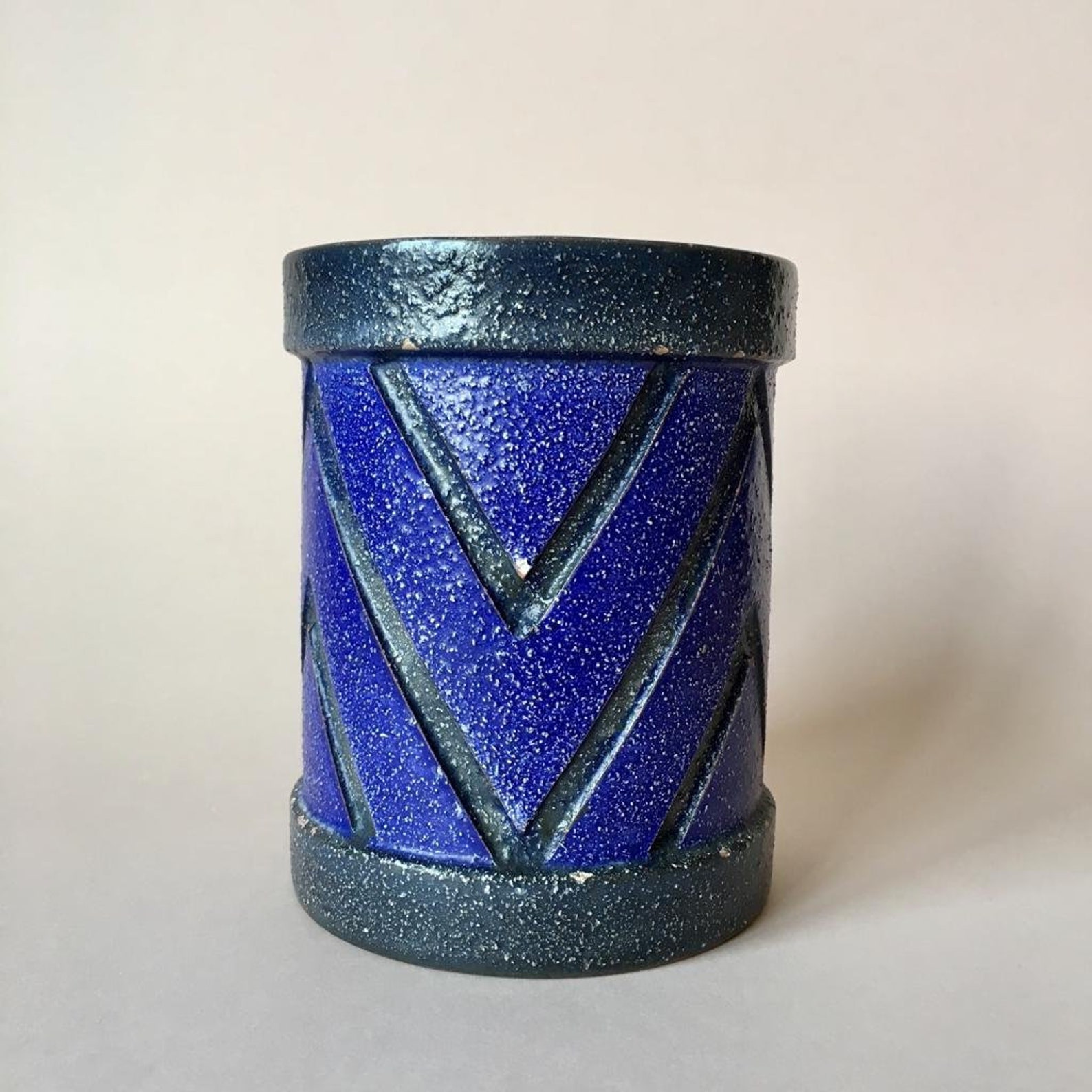 Mid-century Swedish Blue Gray Pottery Vase From Gabriel - Etsy