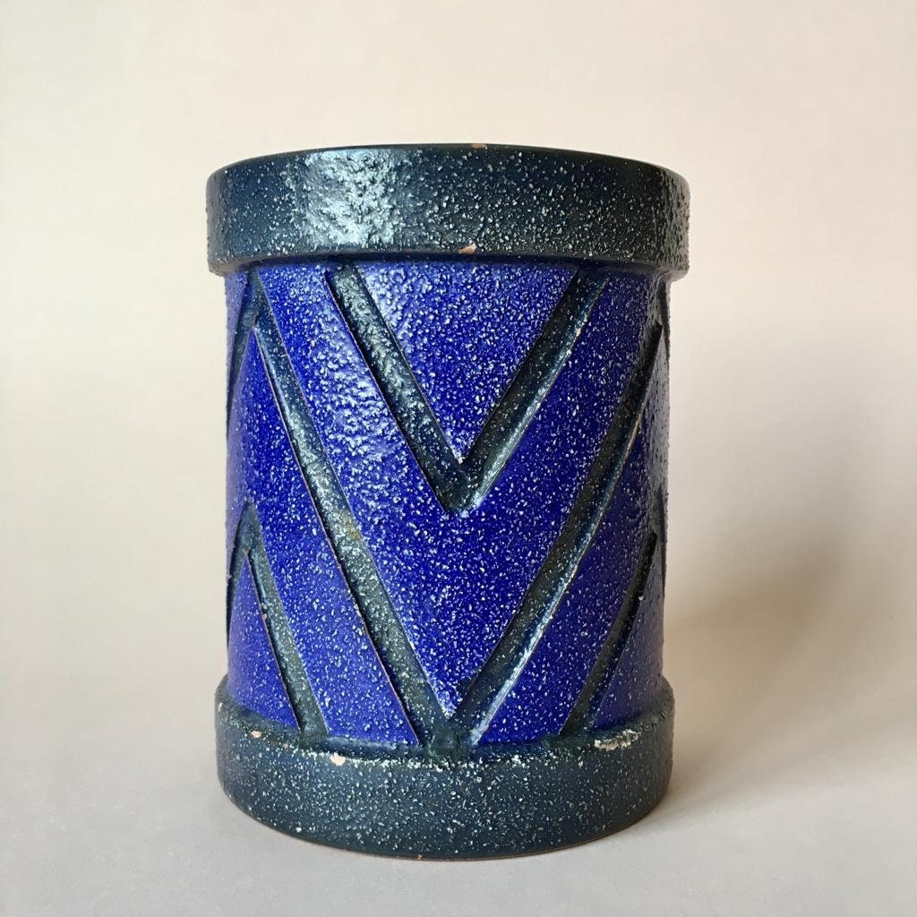 Mid-century Swedish Blue Gray Pottery Vase From Gabriel - Etsy