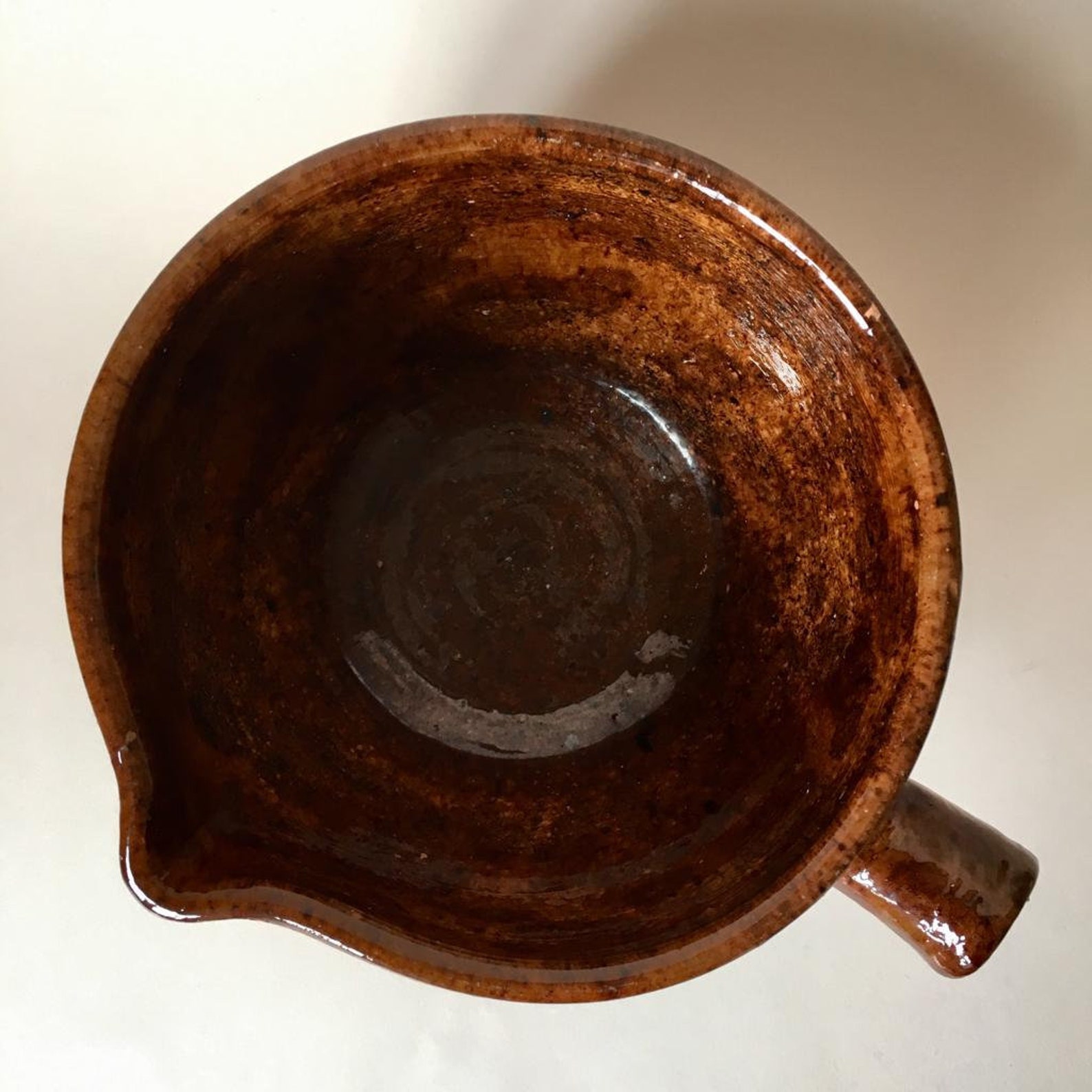 Vintage Studio Ceramic Glazed Brown Pottery Bowl With Handle - Etsy