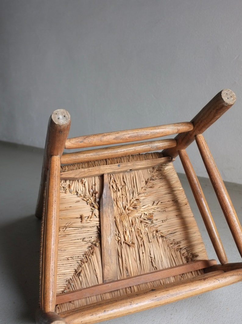 Low Rush Seat Ladder Back Chair France Vintage - Etsy