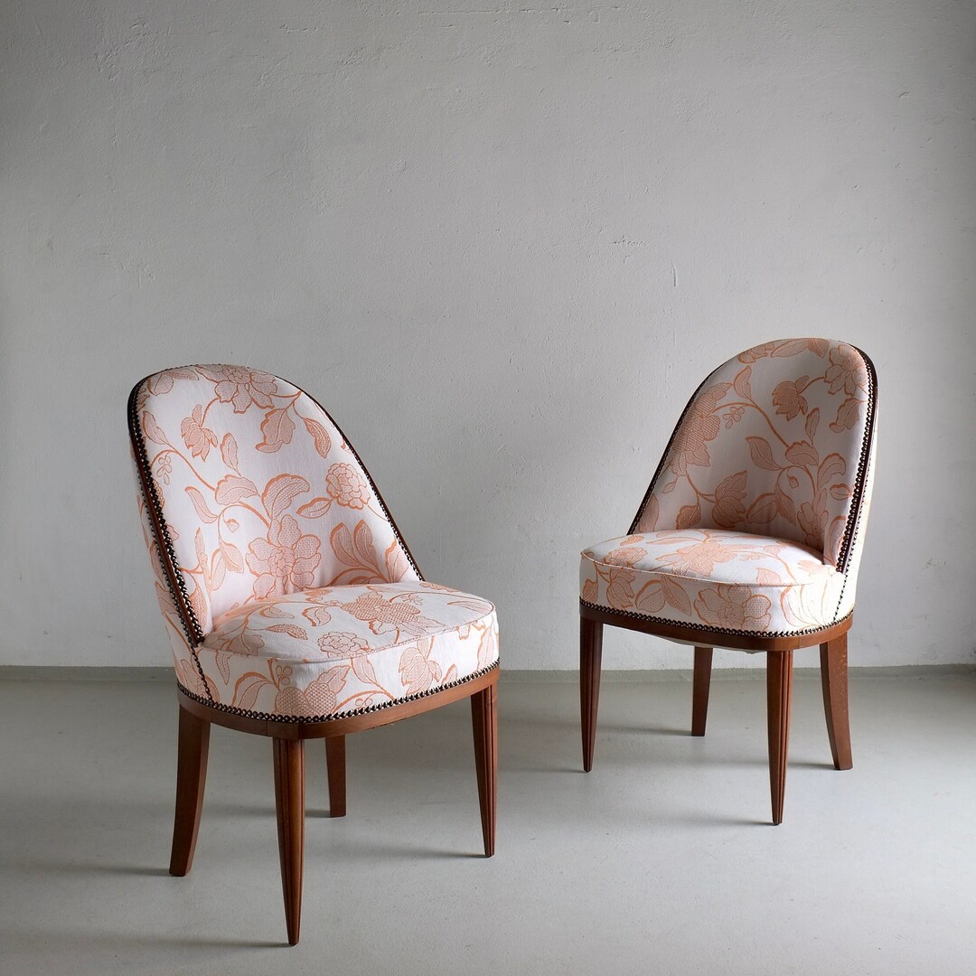 2 Art Deco Mahogany Curved Back Chairs | France | 1920s - Etsy