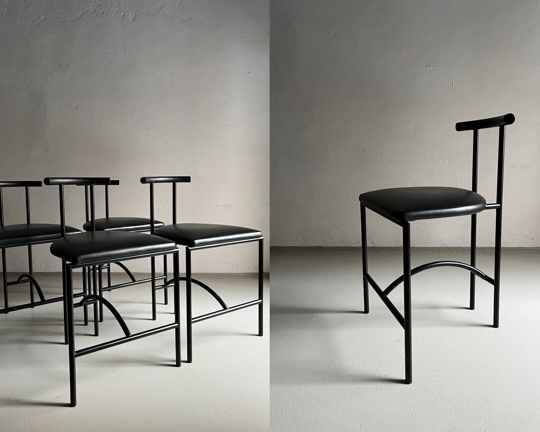 4 Black Metal tokyo Chairs by Rodney - Etsy