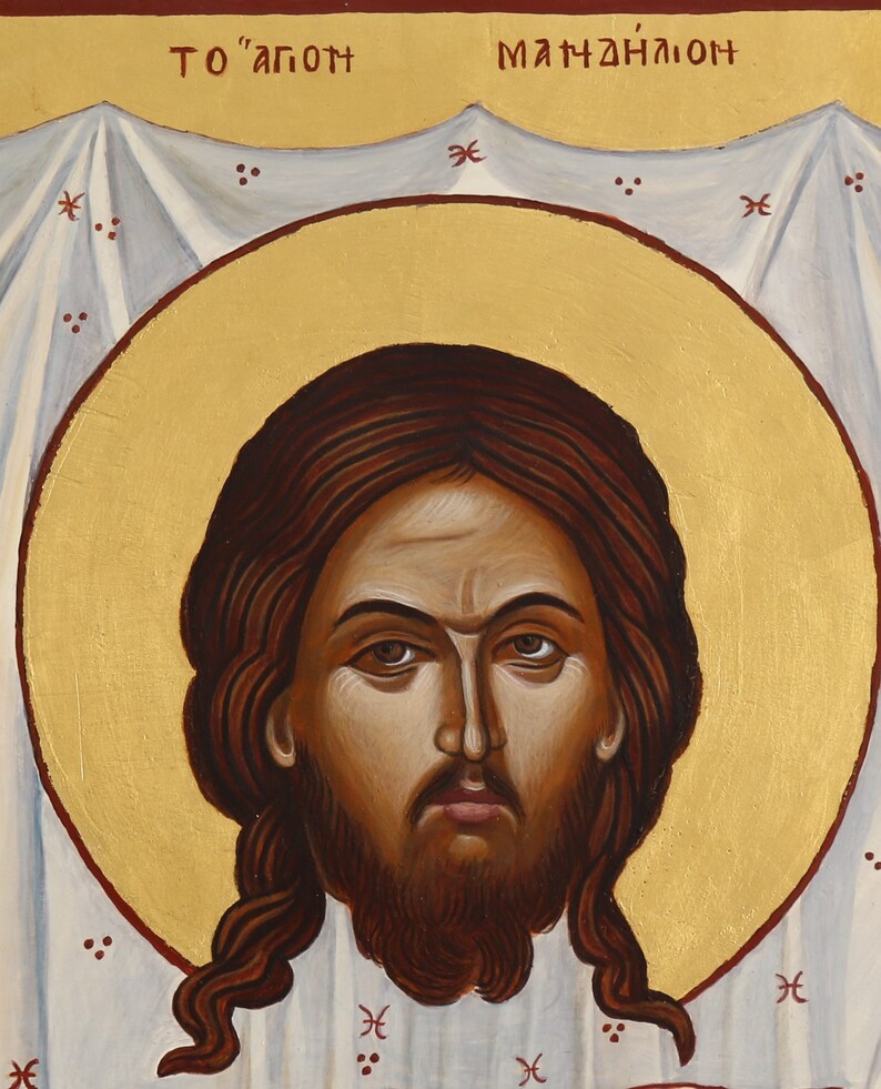 Image of Edessa/ Agion Mandylion / Holy Mandylion. Hand-painted ...