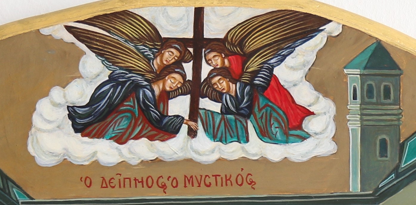 Mystical Supper/last Supper. Hand-painted Orthodox Byzantine Icon on ...