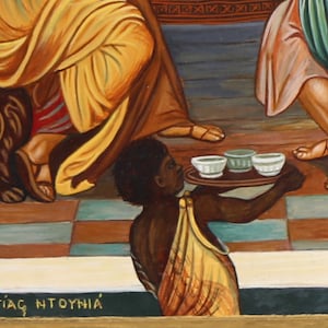 Mystical Supper/last Supper. Hand-painted Orthodox Byzantine Icon on ...