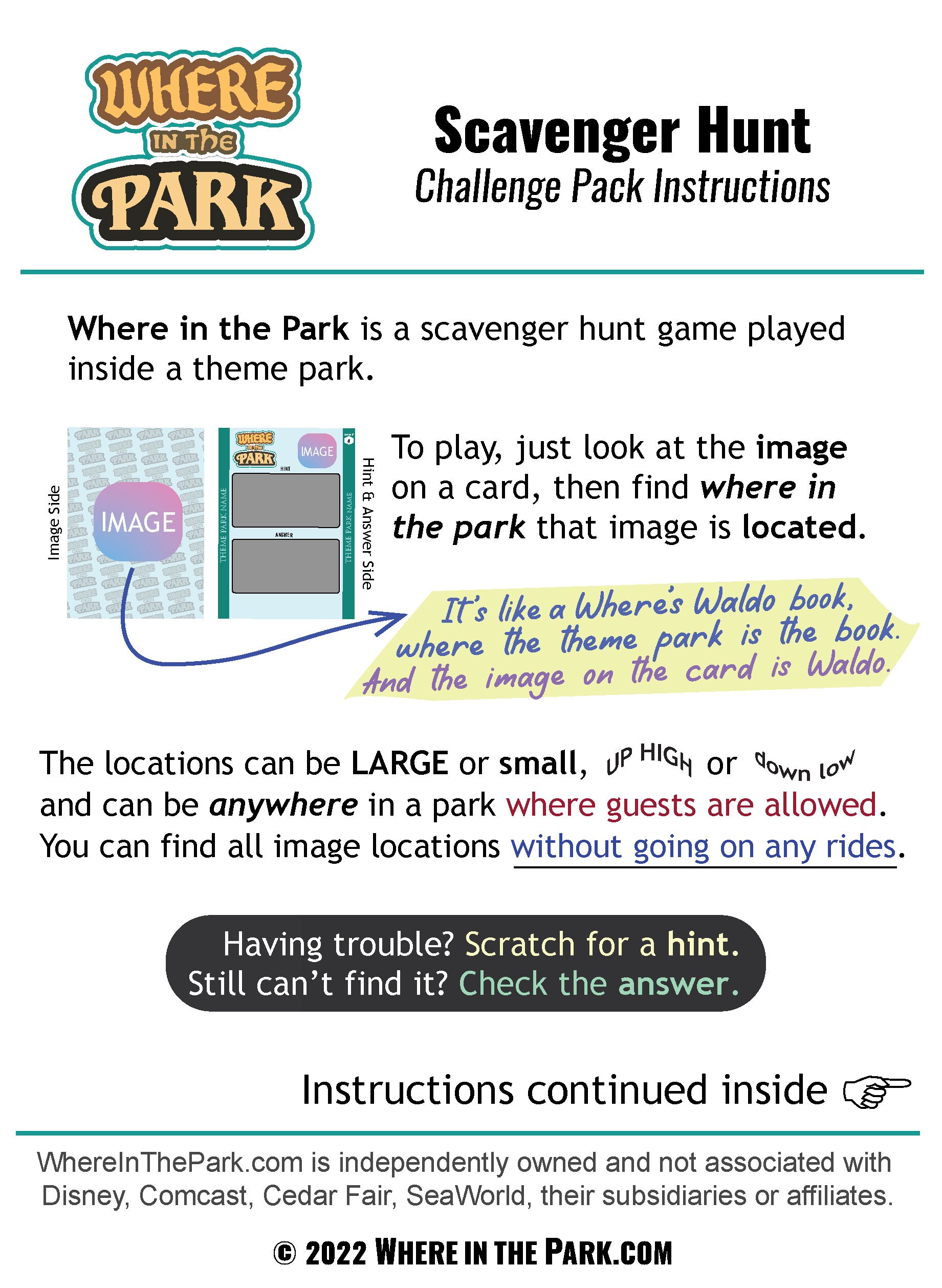 Magic Kingdom Scavenger Hunt, Disney Challenge, Theme Park Treasure ...
