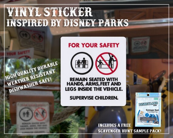 Sticker for Your Safety Remain Seated Disneyland and - Etsy