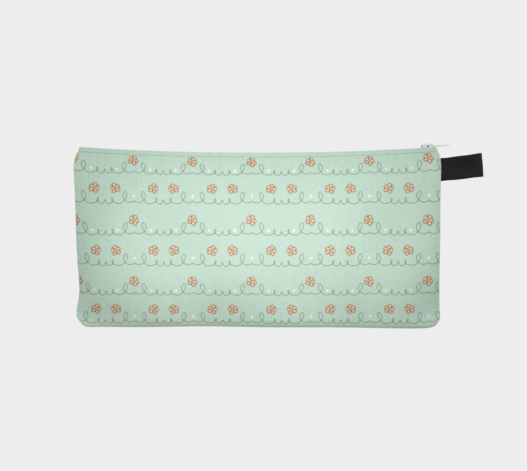Floral Doodle Pencil Case Green Case Pen Case Pencil Holder School ...