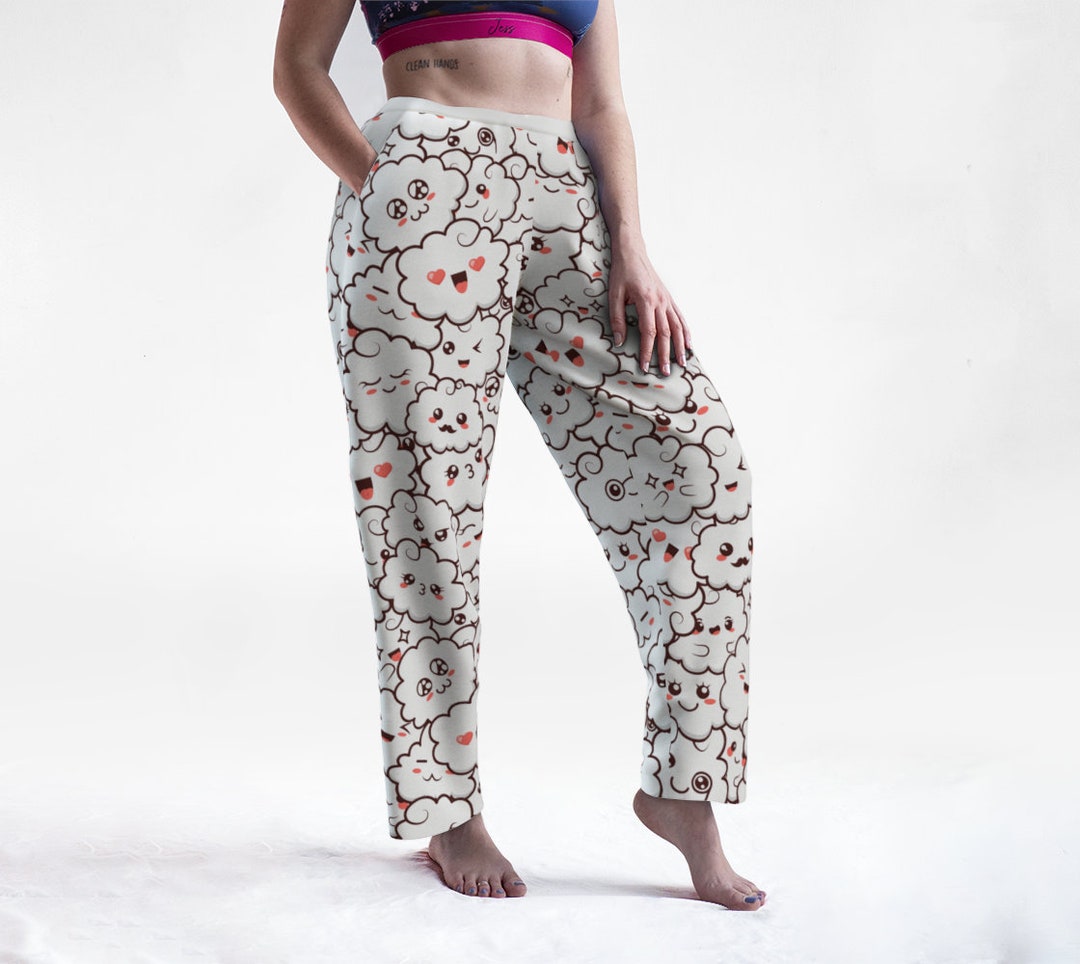Kawaii Pants | Kawaii Clouds Pant | Lounge Pants for Women | Comfy Pajama Pants | Peachskin ...