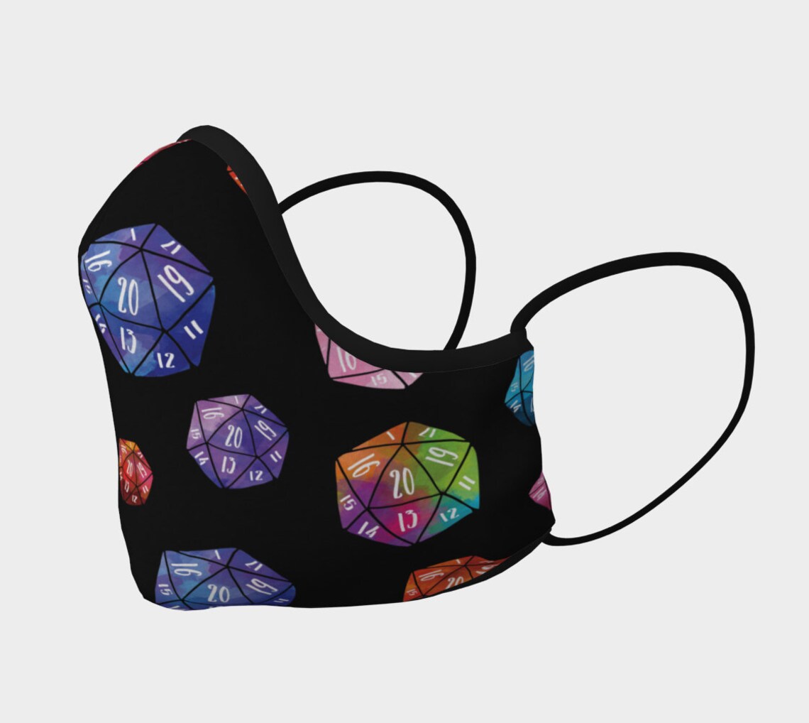 D20 Face Mask | Dnd D20 Design Pattern Face Mask | Dnd Mask | Gift for ...