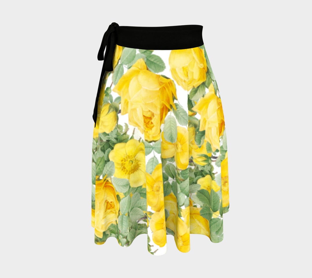 Yellow Flower Print | Yellow Flower Art | Jersey Fabric Skirt | Made in ...