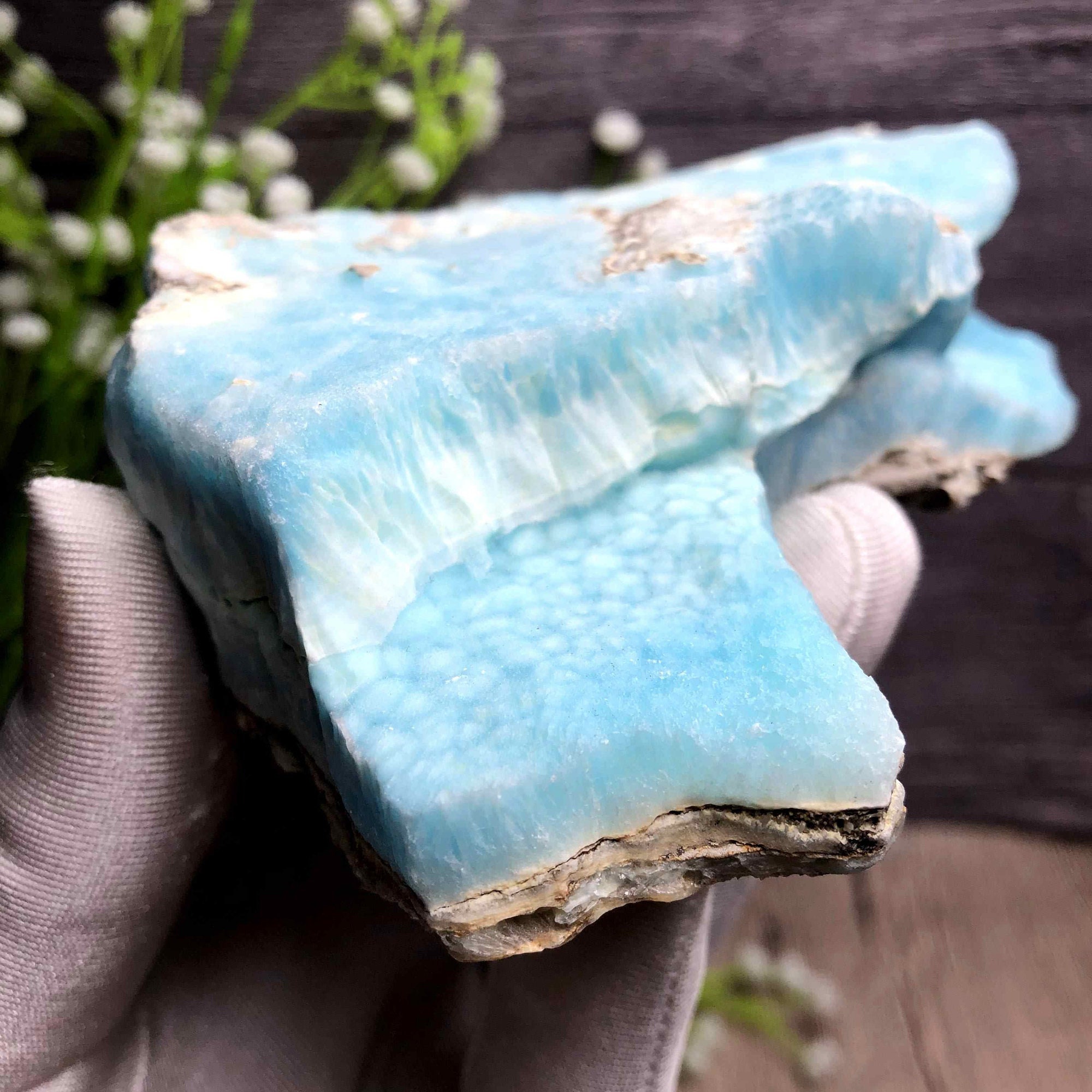 Large Natural Blue Aragonite Crystal Rough Mineral Specimen Christmas ...