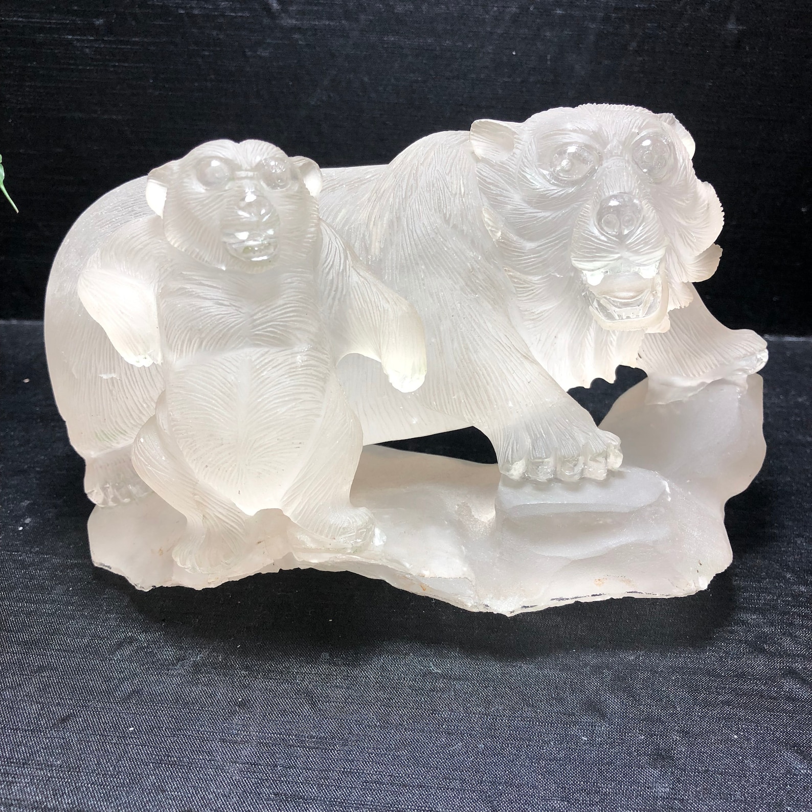 Natural Quartz Rock Crystal Carving White bear Carved works | Etsy