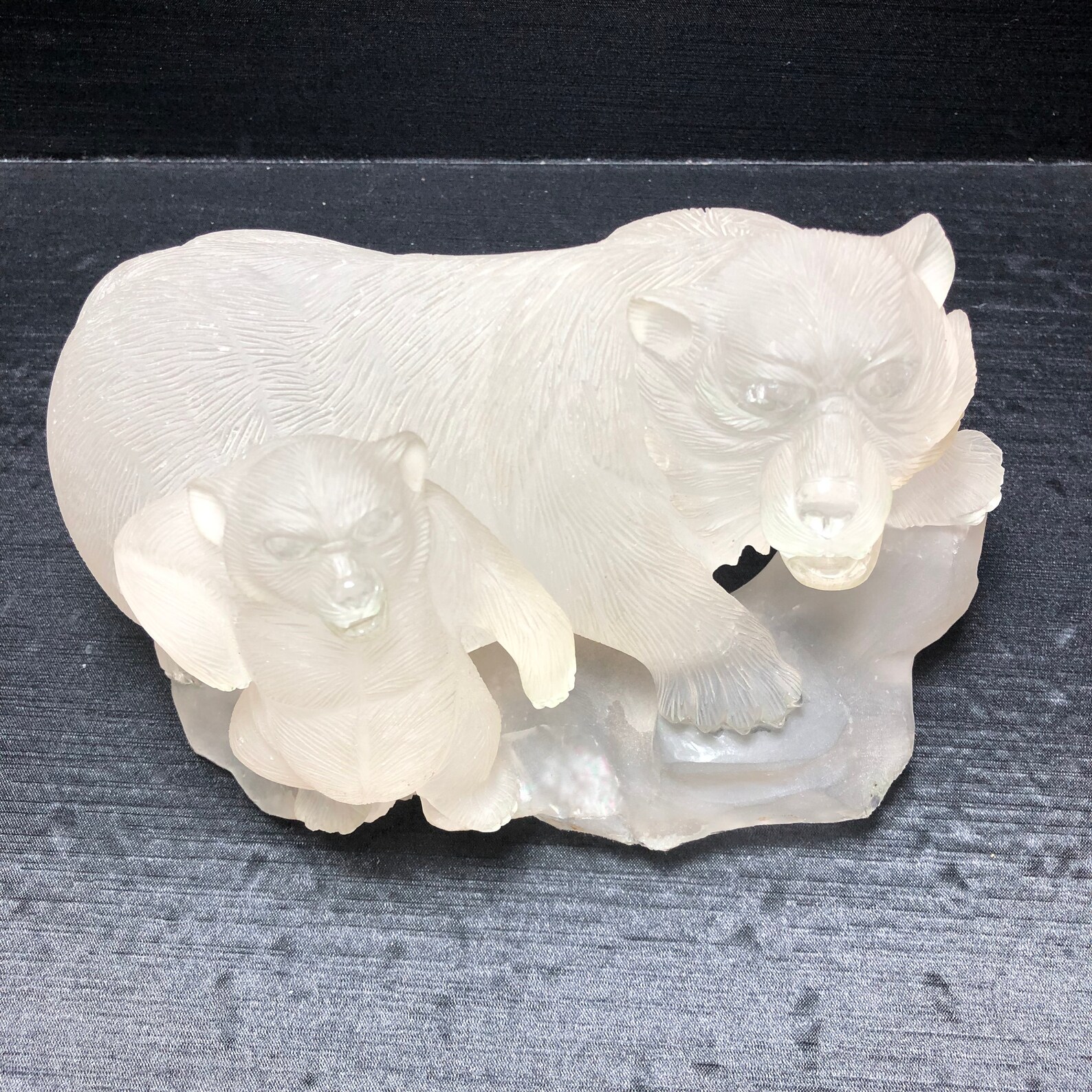 Natural Quartz Rock Crystal Carving White bear Carved works | Etsy