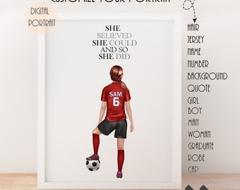Personalized Soccer Bestie Print Custom Sports Art the Ultimate Gift ...
