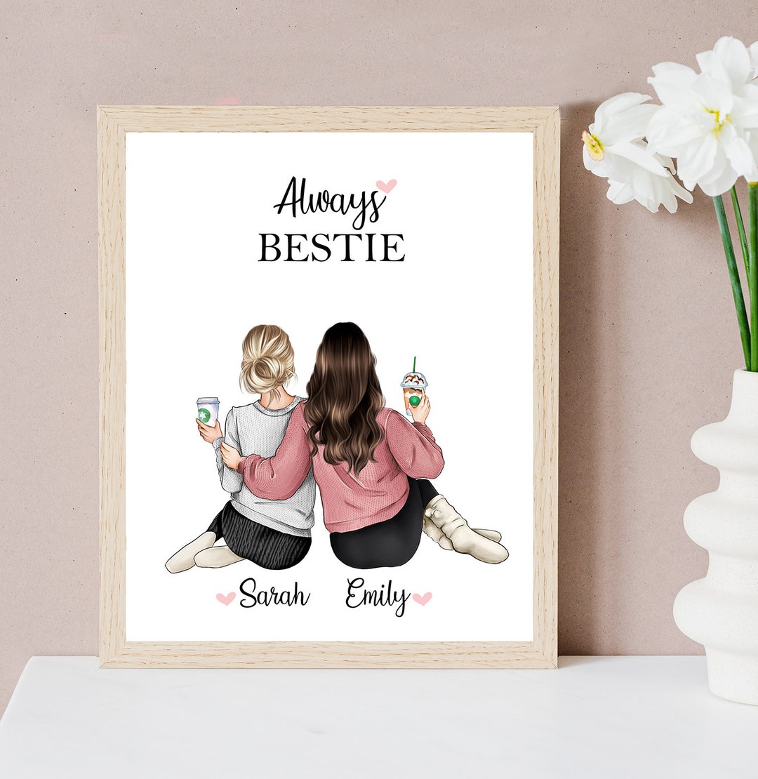 Personalised Friend Prints, Custom Gift for Female Friend, Unique ...