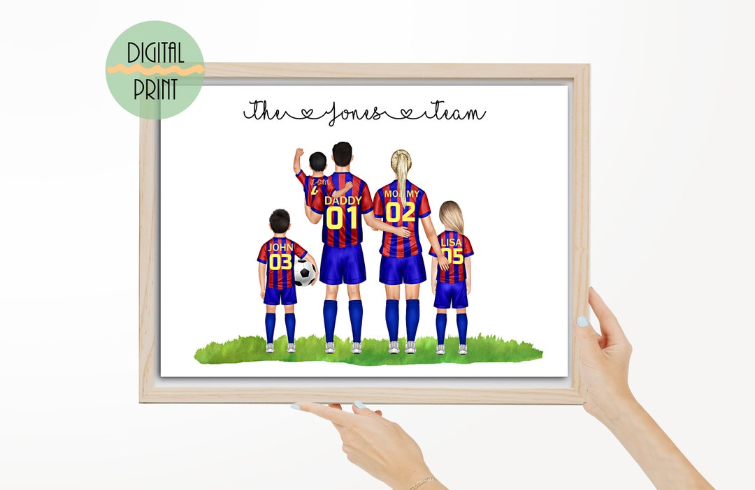 Personalised Football Dad Gift – Custom Family Print, Father’s Day or ...