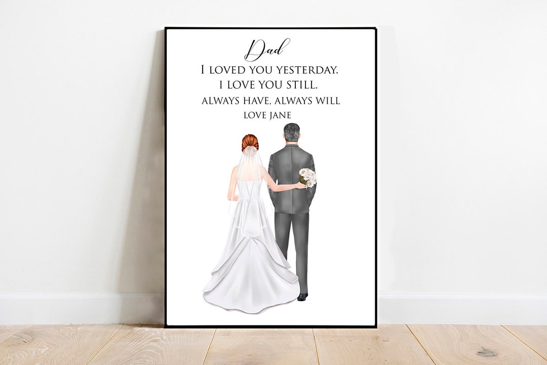 Personalized Father of the Bride Gift (digital Portrait), Custom ...