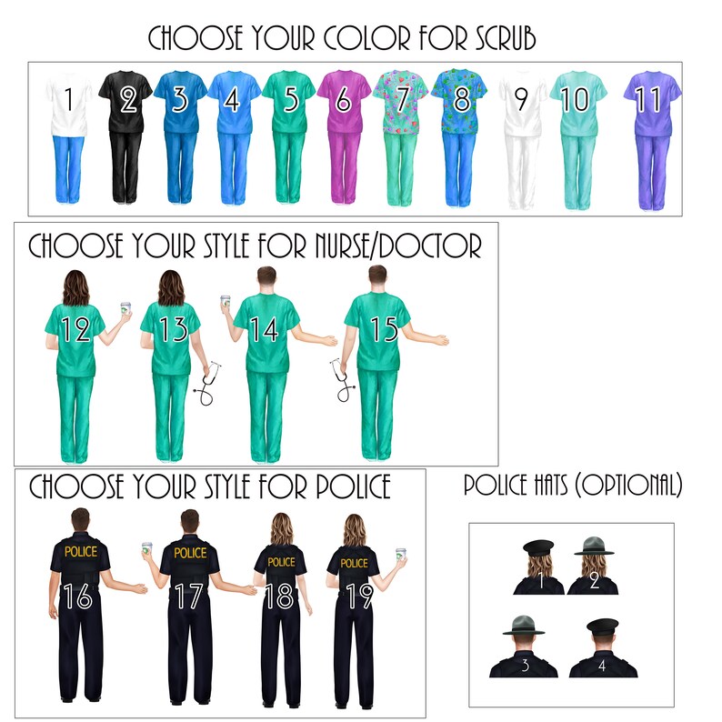 Personalised Nurse and Police Printpersonalised Couples - Etsy