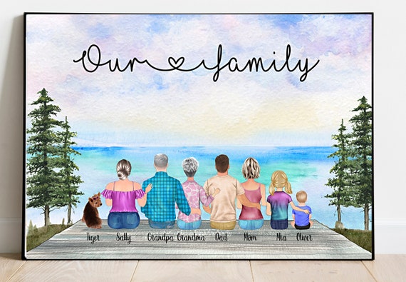Custom Family Print Personalized Portraits Custom Family | Etsy