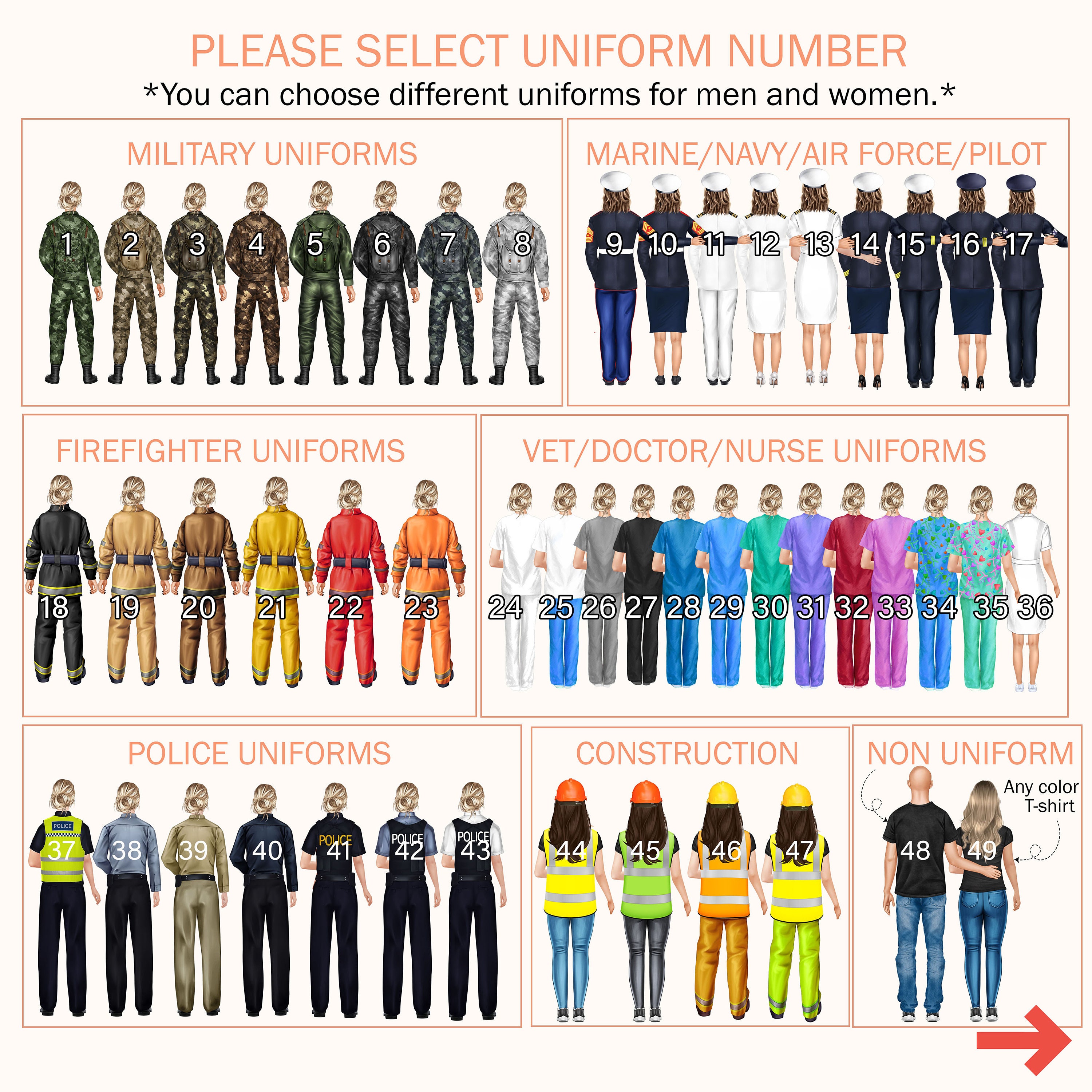 Personalised Nurse and Police Print,personalised Couples Portrait ...