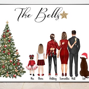 Custom Family Portraitchristmas Family Print Christmas Gift - Etsy