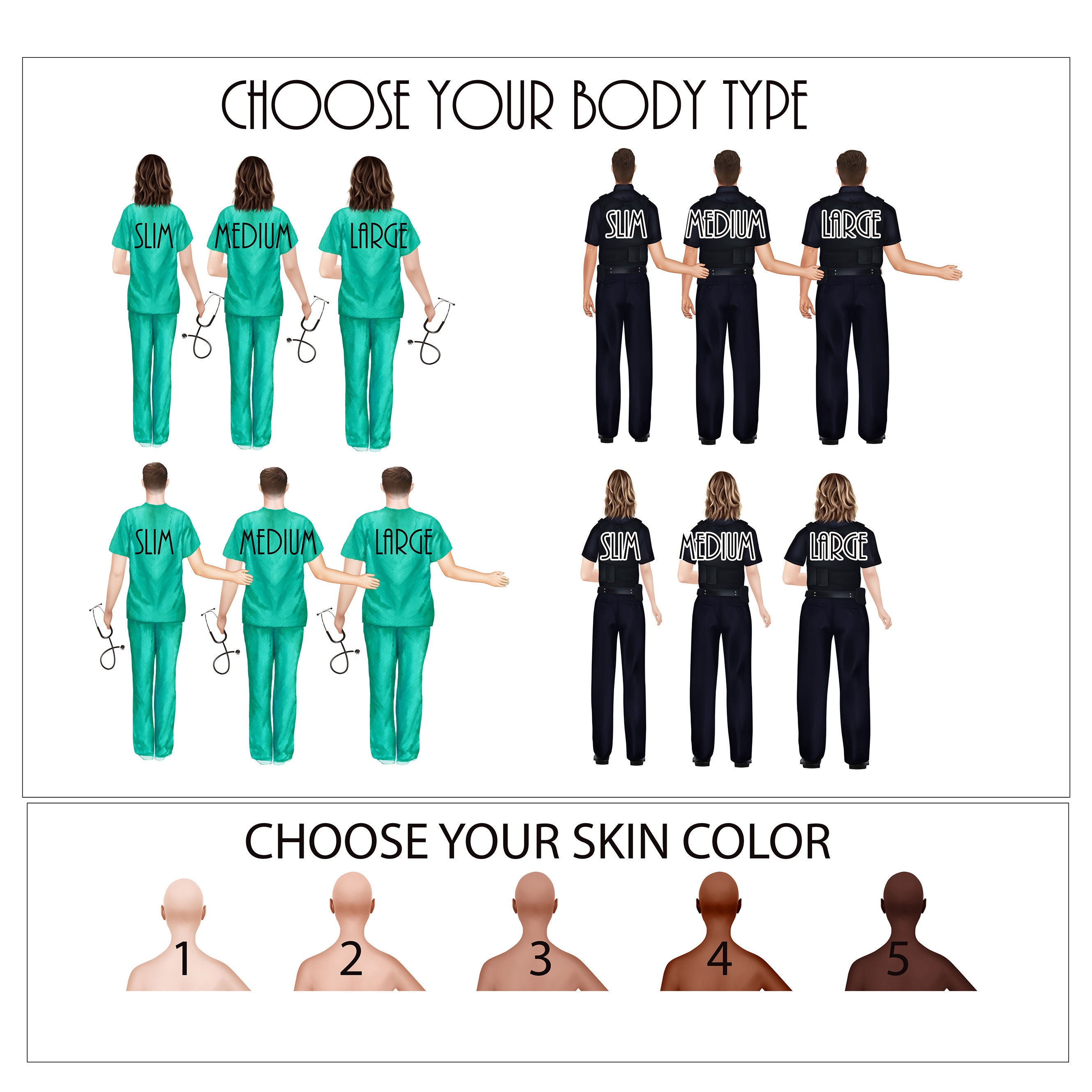 Personalised Nurse and Police Printpersonalised Couples | Etsy