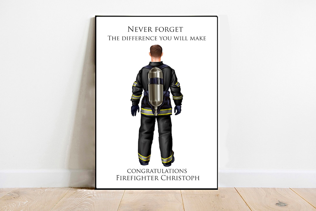 Custom Firefighter Graduation Gift ,personalized Firefighter Print ...