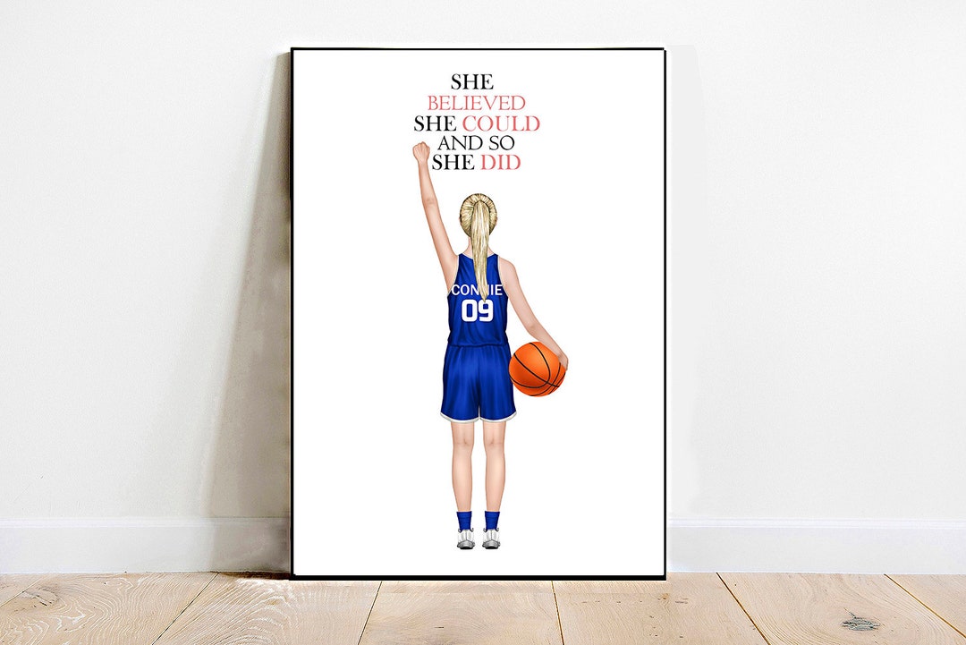 Custom Basketball Player Gift,personalised Basketball Player Girl Print ...