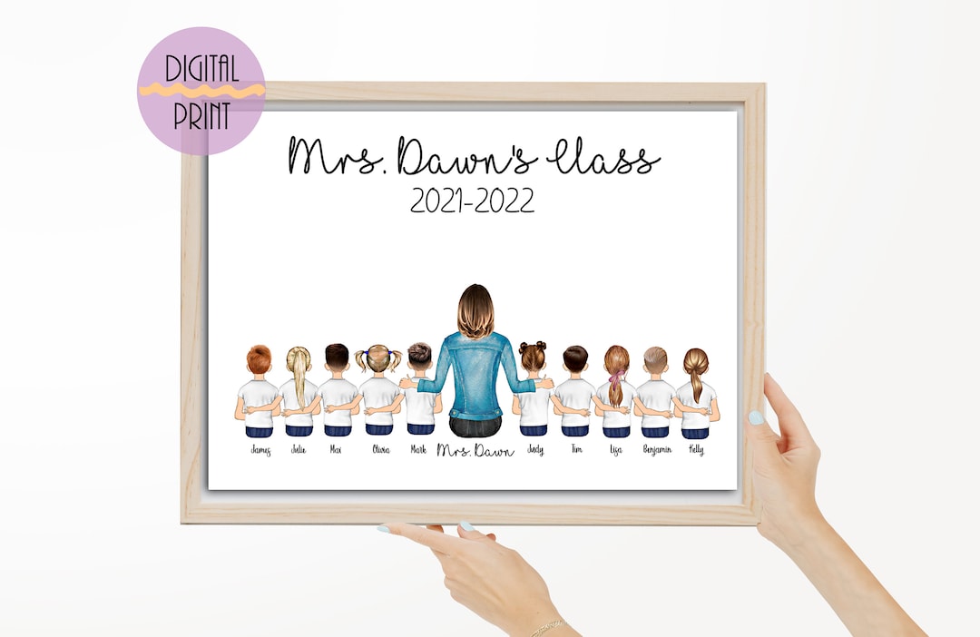 Personalized Teacher Class Portrait Print: Meaningful Teacher's Day ...