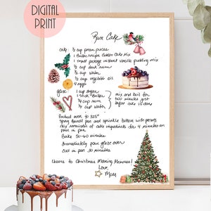 Personalized Illustrated Family Recipe, Meaningful Gift for Mom and ...