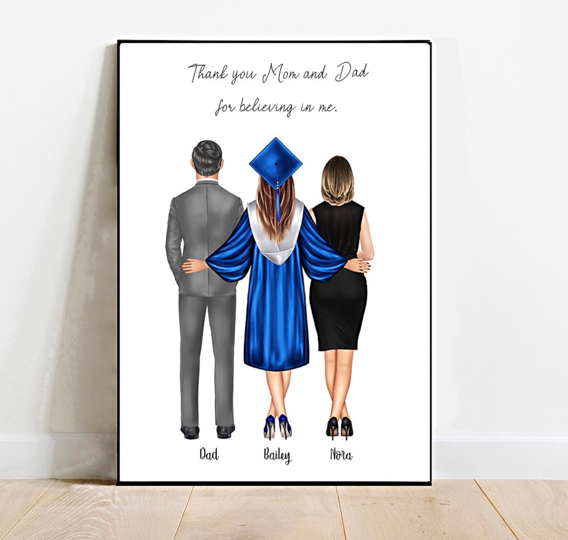 Personalised Graduation Family Gift Custom Graduate Girl With - Etsy