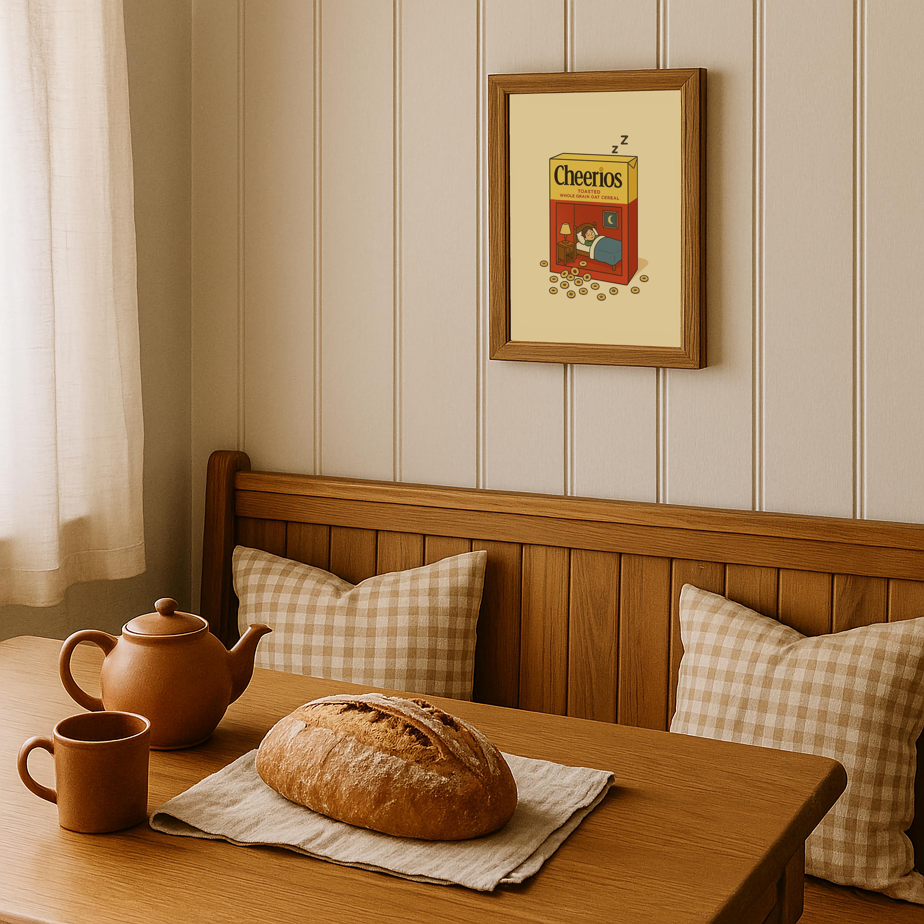 Nap Time in a Cheerios Box - Whimsical Farmhouse Kitchen Wall Art, Cute ...