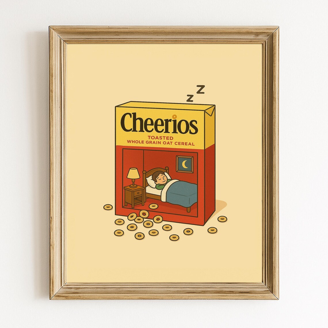 Nap Time in a Cheerios Box - Whimsical Farmhouse Kitchen Wall Art, Cute ...
