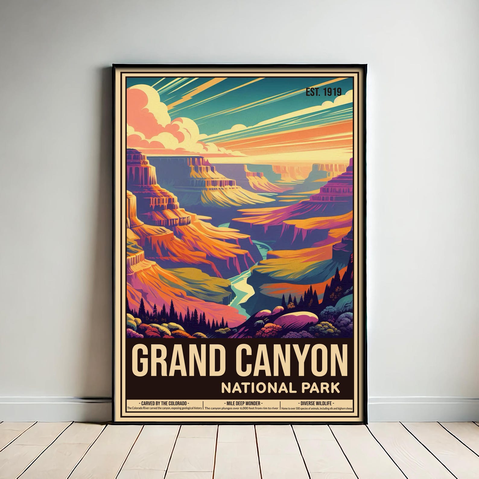 Grand Canyon National Park Travel Poster | Grand Canyon Print | Grand ...