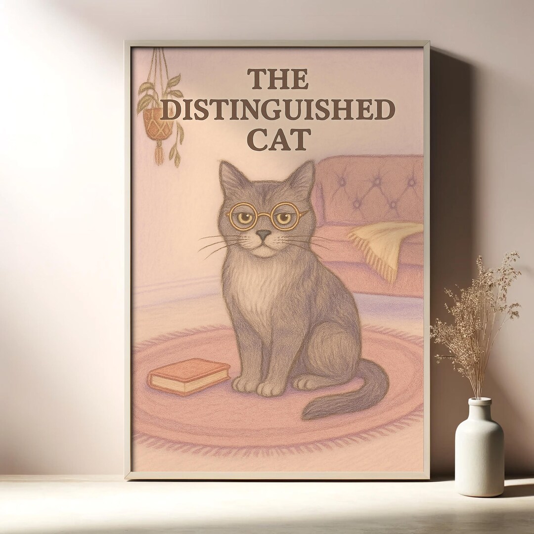 The Distinguished Cat | Whimsical Cat Wall Art | Funny Cat Wall Art for ...