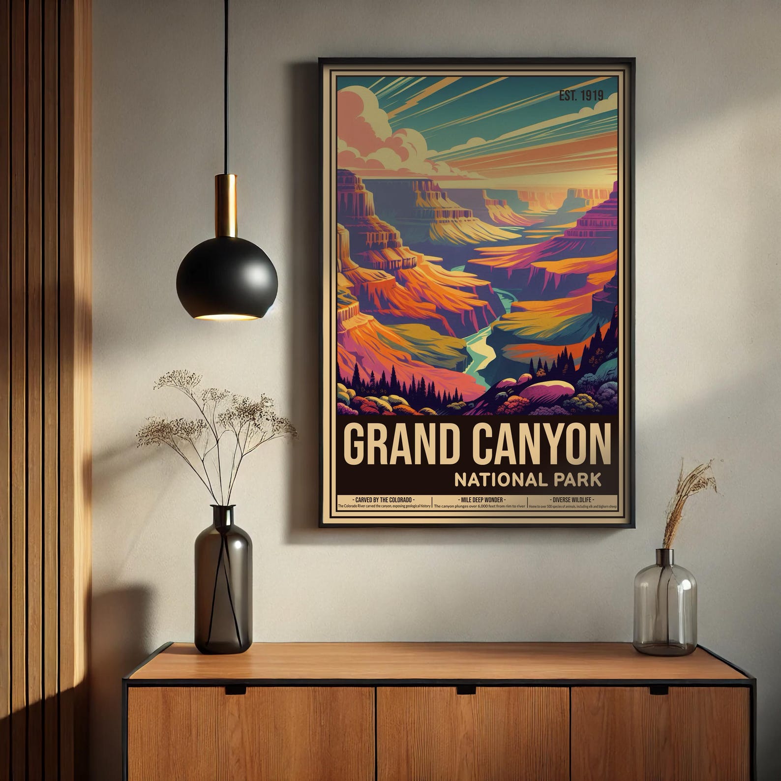 Grand Canyon National Park Travel Poster | Grand Canyon Print | Grand ...