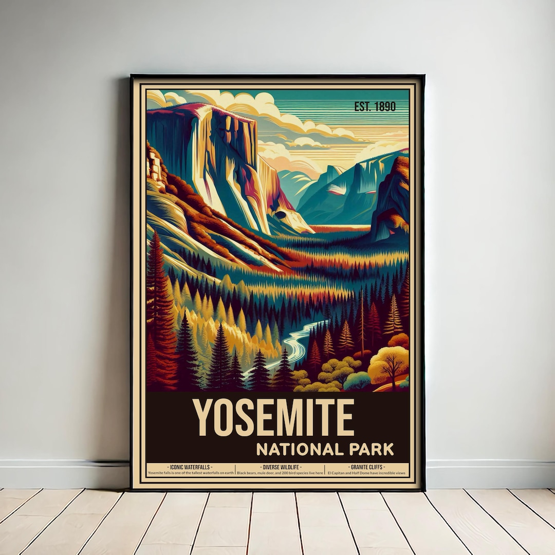 Yosemite National Park Travel Poster | Yosemite Travel Poster ...