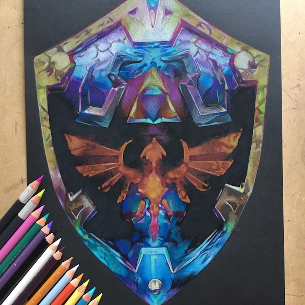 Zelda Shield Drawing - Etsy