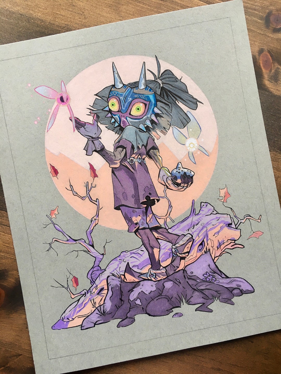 Majoras Mask Skull Kid Drawing - Etsy