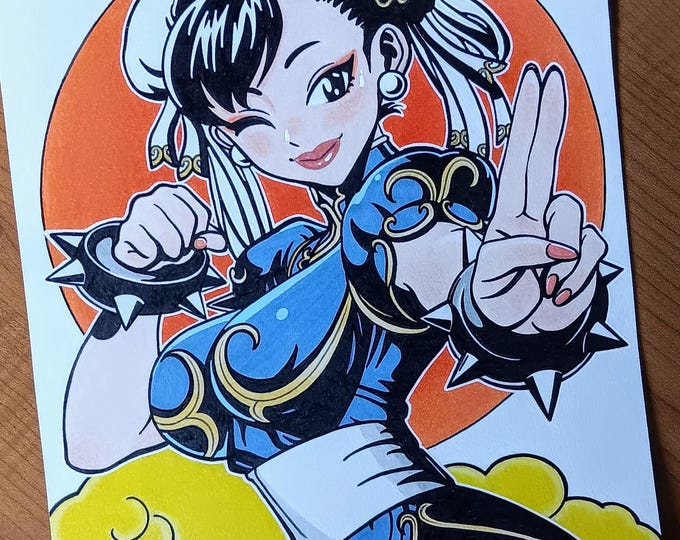 Cloud Chun-li Drawing - Etsy