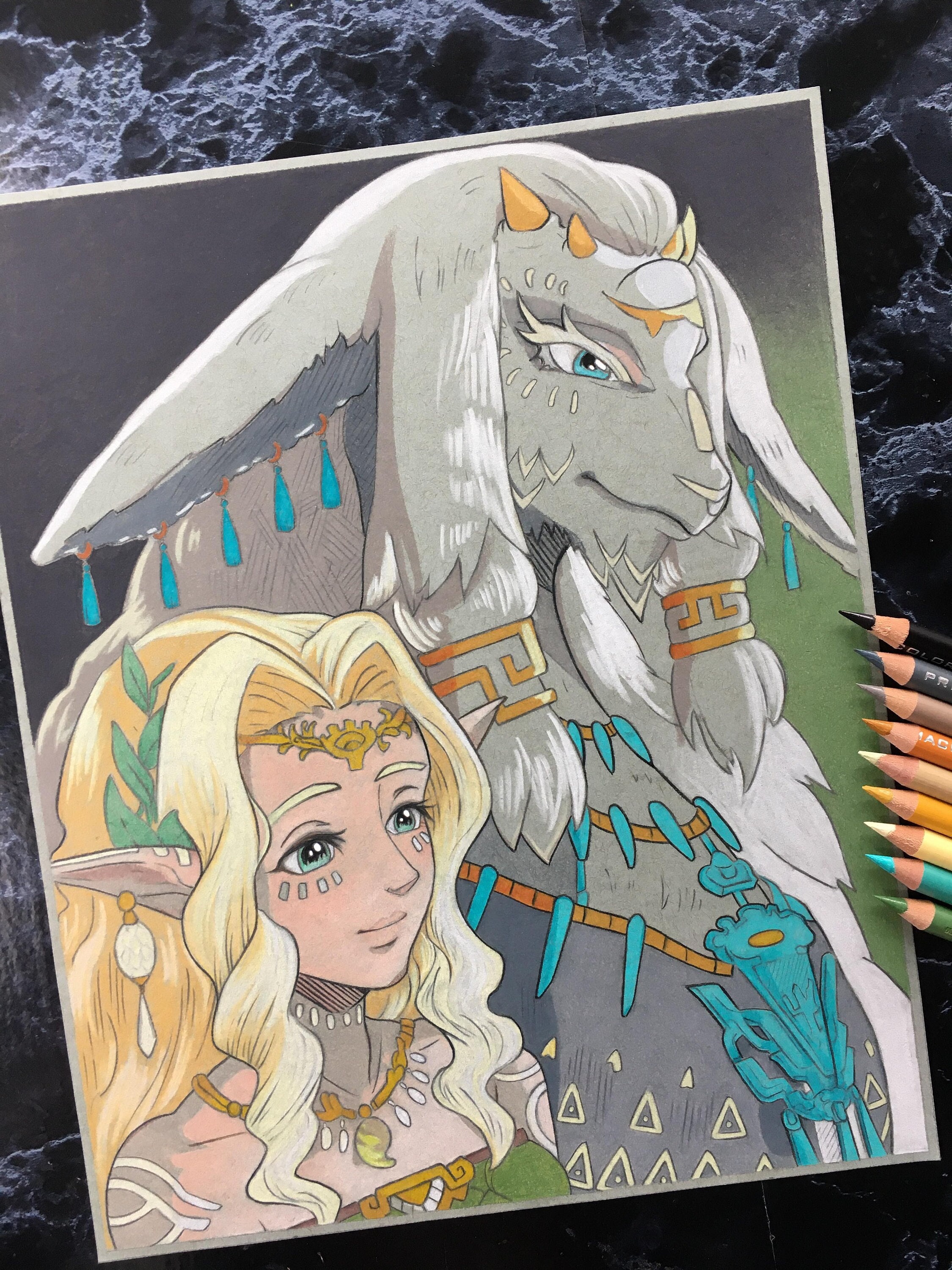 Sonia and Rauru Tears of the Kingdom Drawing - Etsy