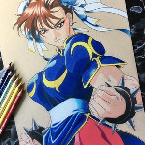 OG Anime Chun Li Drawing - Etsy