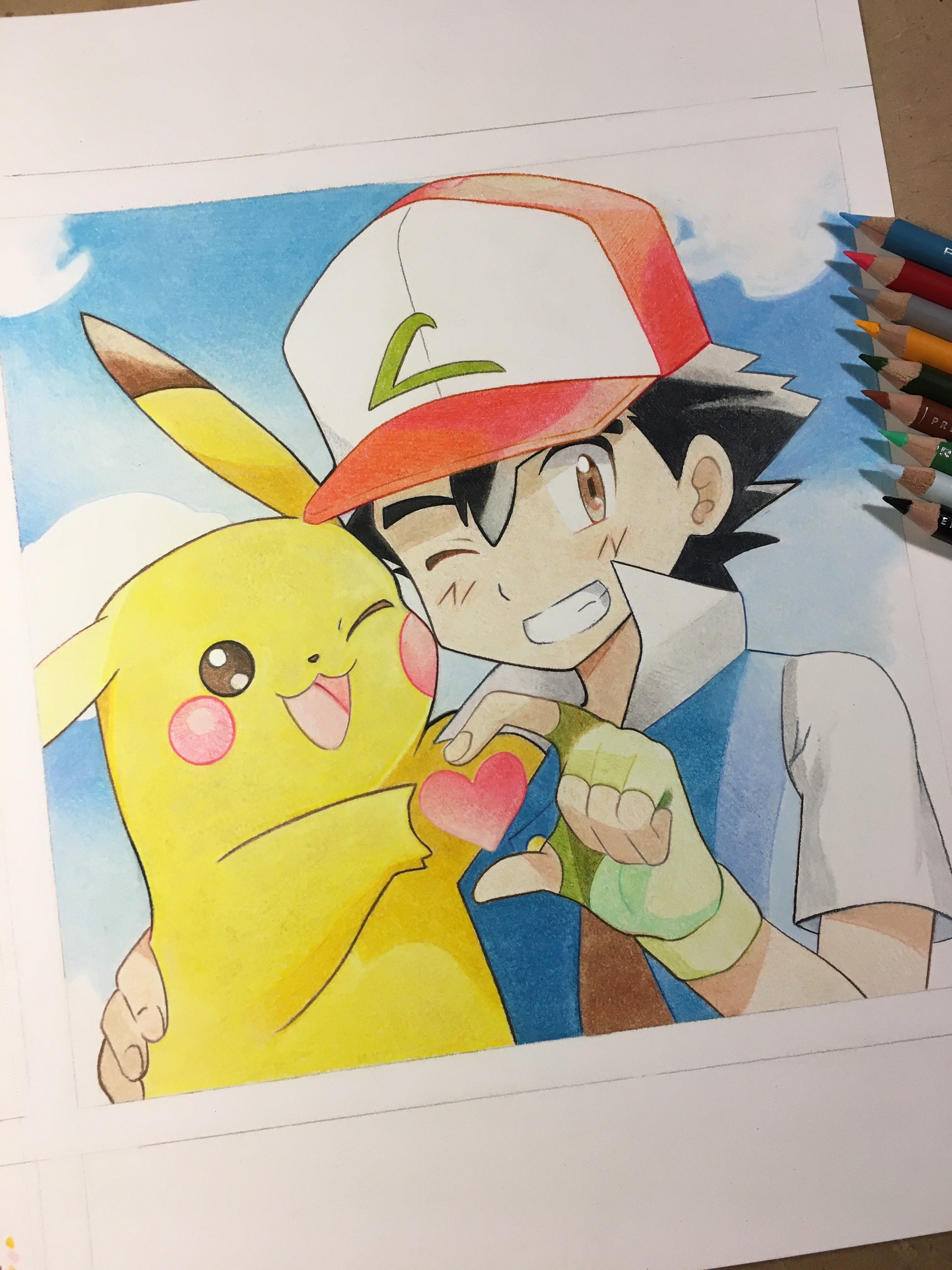 Ash And Pikachu Drawing