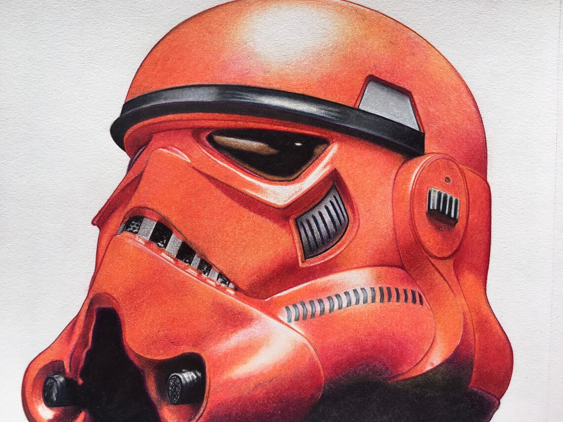 Red Stormtrooper Helmet Drawing - Etsy
