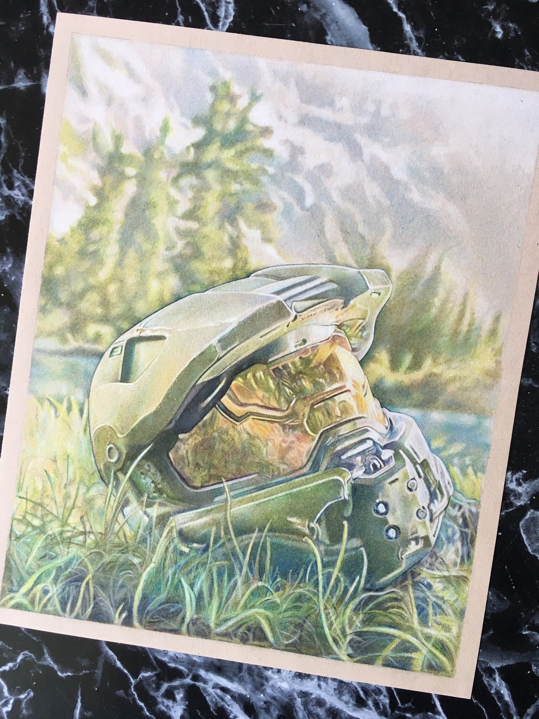 Master Chief Helmet Drawing - Etsy