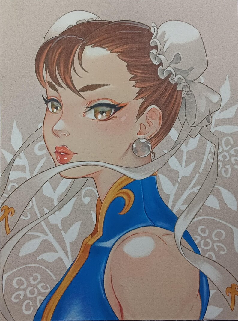 Demure Chun-li Portrait Drawing - Etsy