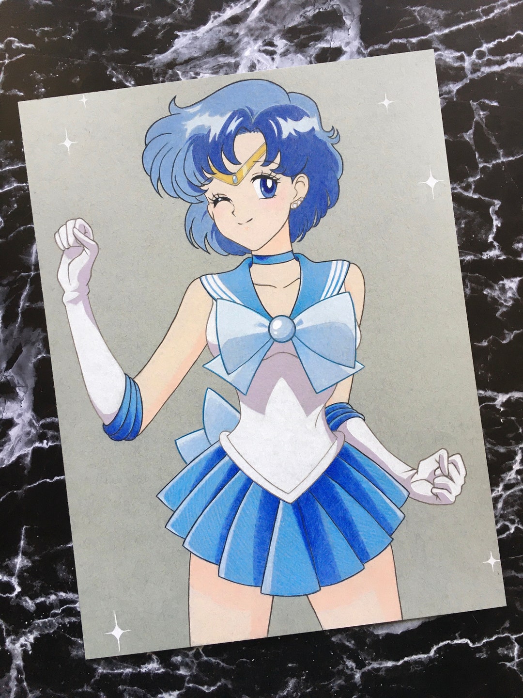 Sailor Mercury Drawing - Etsy