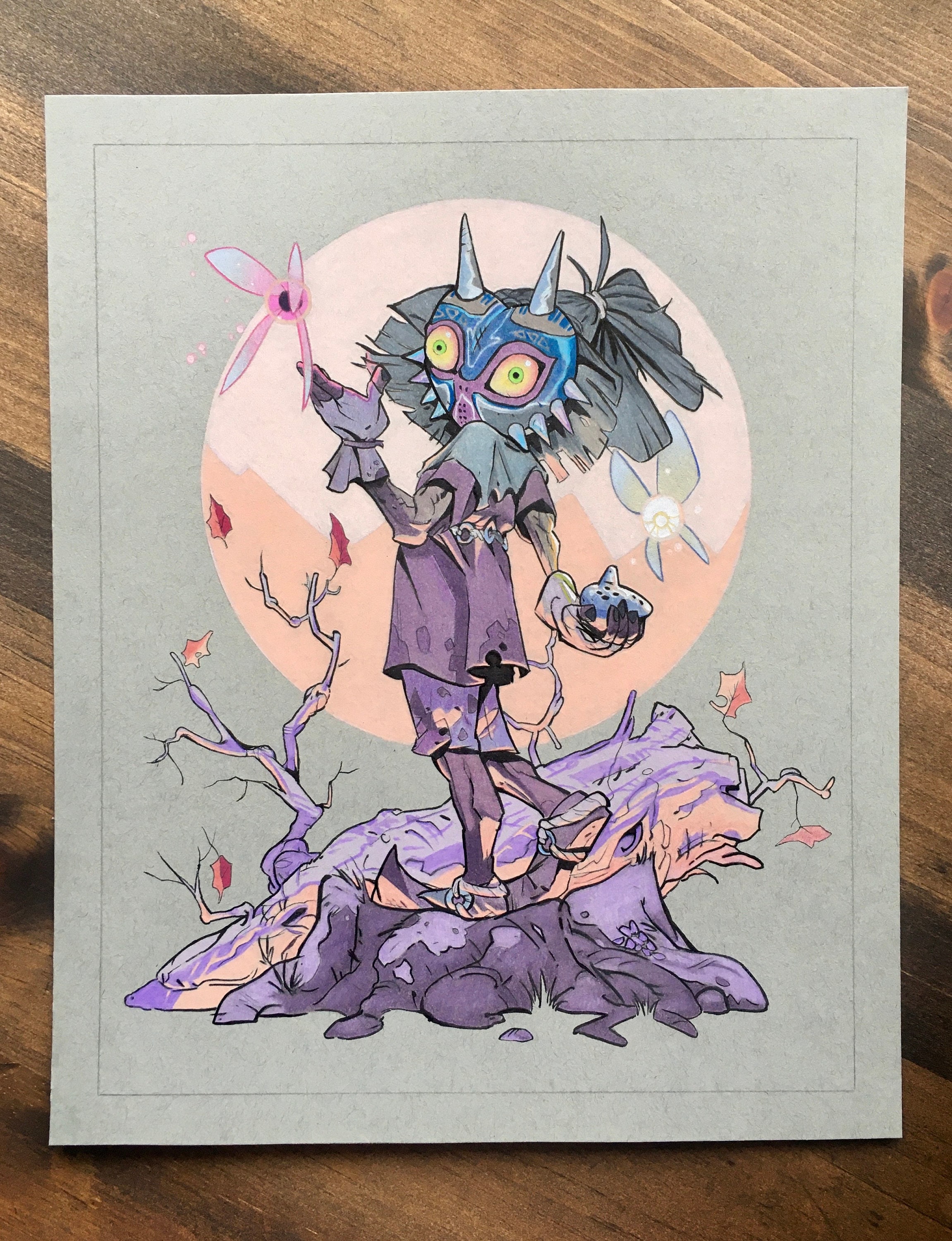 Majoras Mask Skull Kid Drawing - Etsy