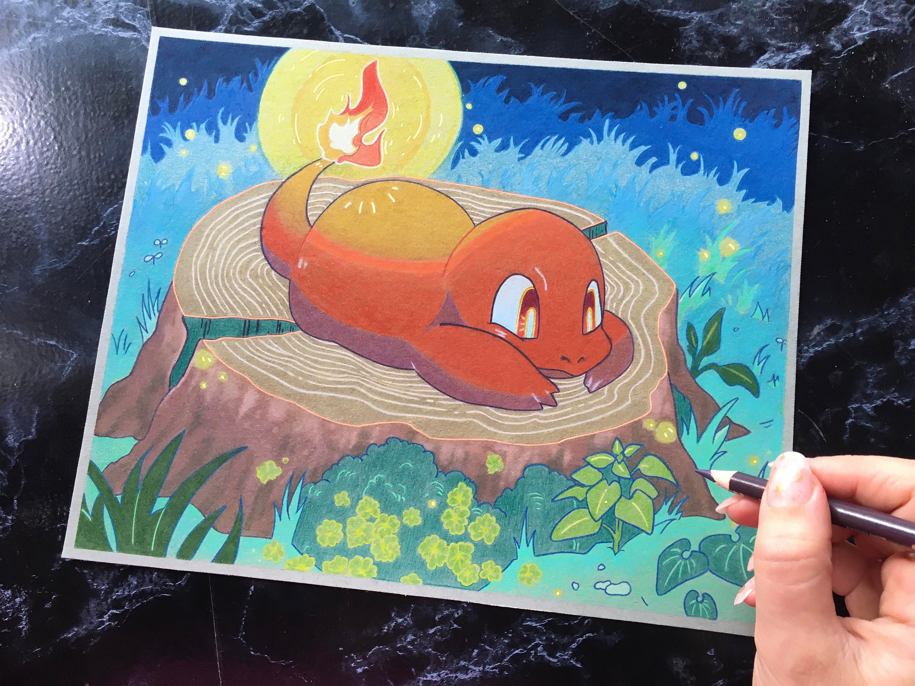 Charmander Pokémon Drawing - Etsy